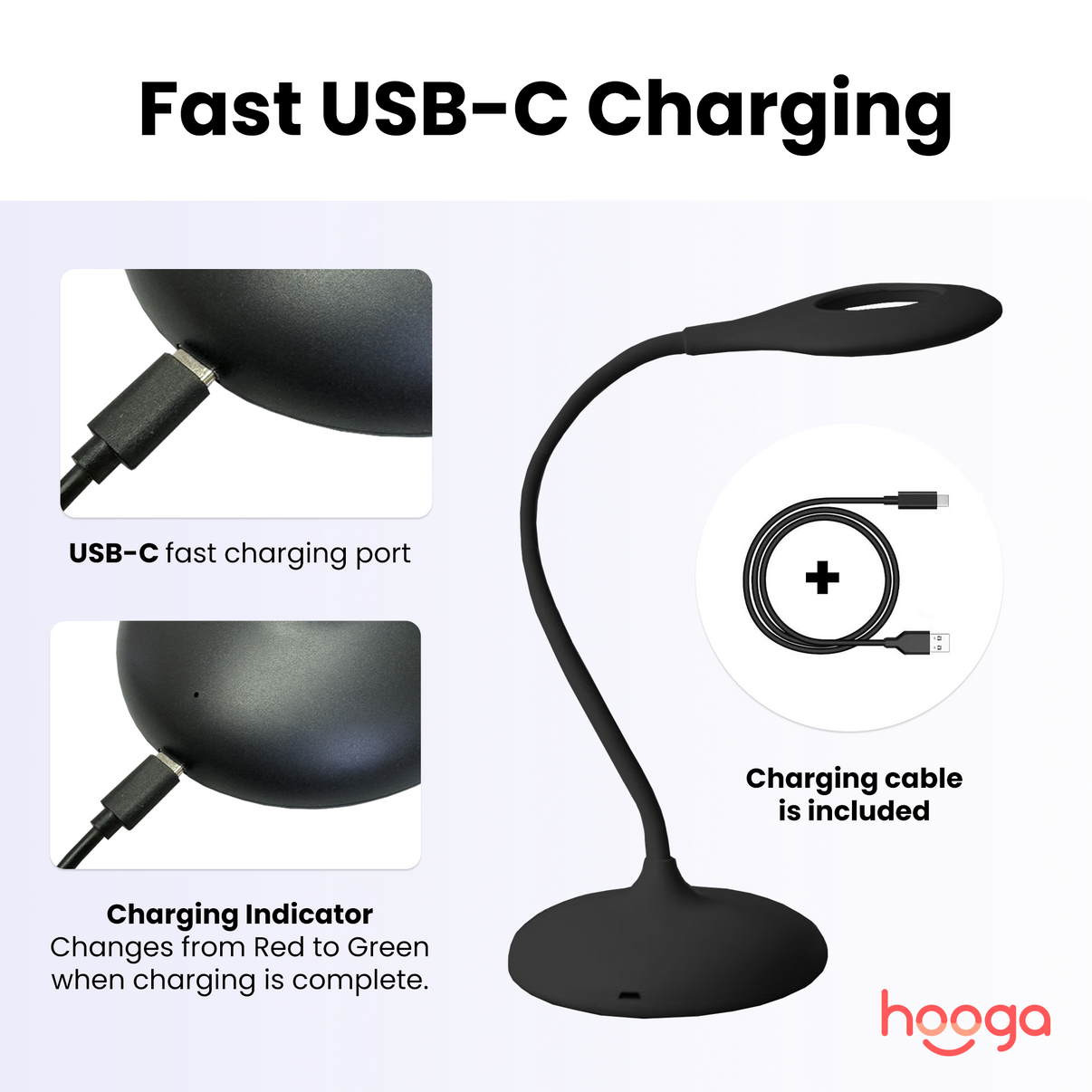 Hooga Blue Blocking Tri-Color (Amber, Red and White) Desk Lamp