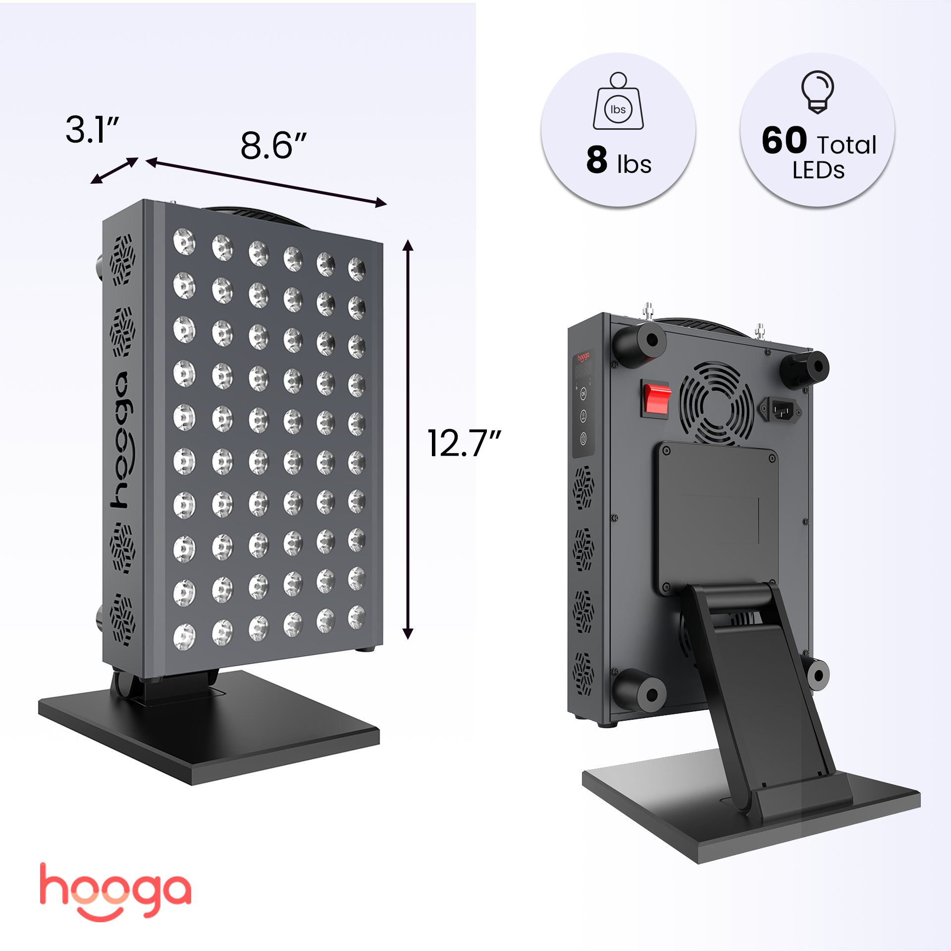 Hooga PRO300 Red Light Therapy Panel – Compact & Powerful