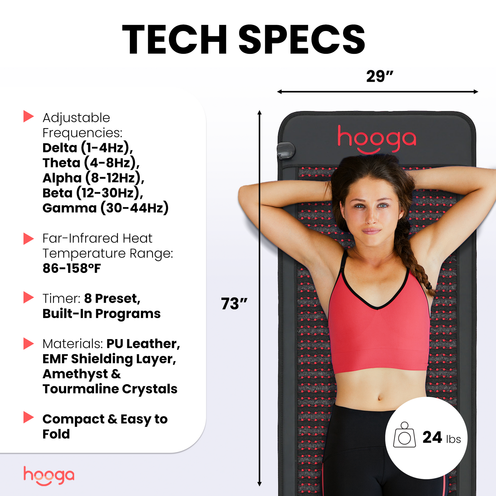 Hooga Infrared PEMF Wellness Mat | Heat & Pulse Therapy