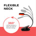 Red Clip-On Book Light – Hooga