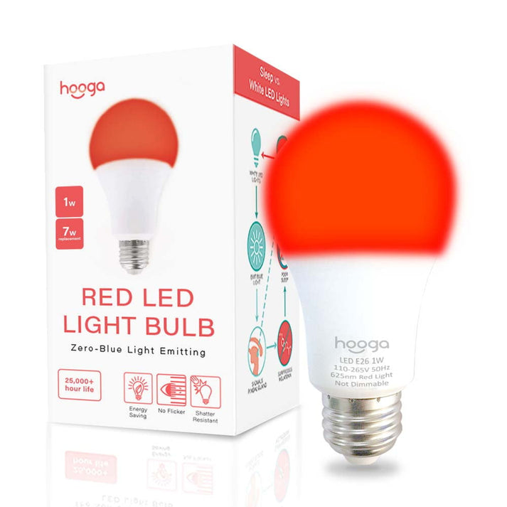Hooga Blue-Blocking Red Sleep Light Bulbs 625nm Color Wavelength